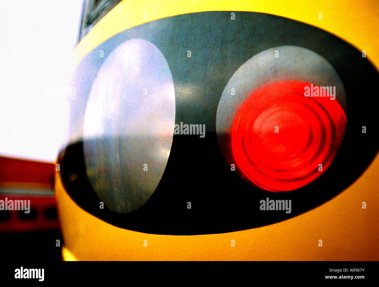 A close up of train lights Stock Photo - Alamy