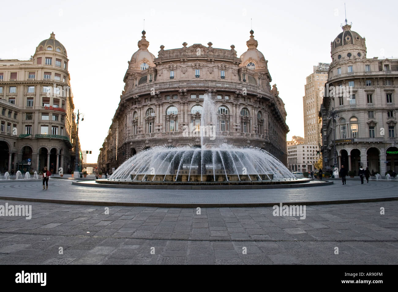 Genoa Piazza De Ferrari Stock Photo - Alamy