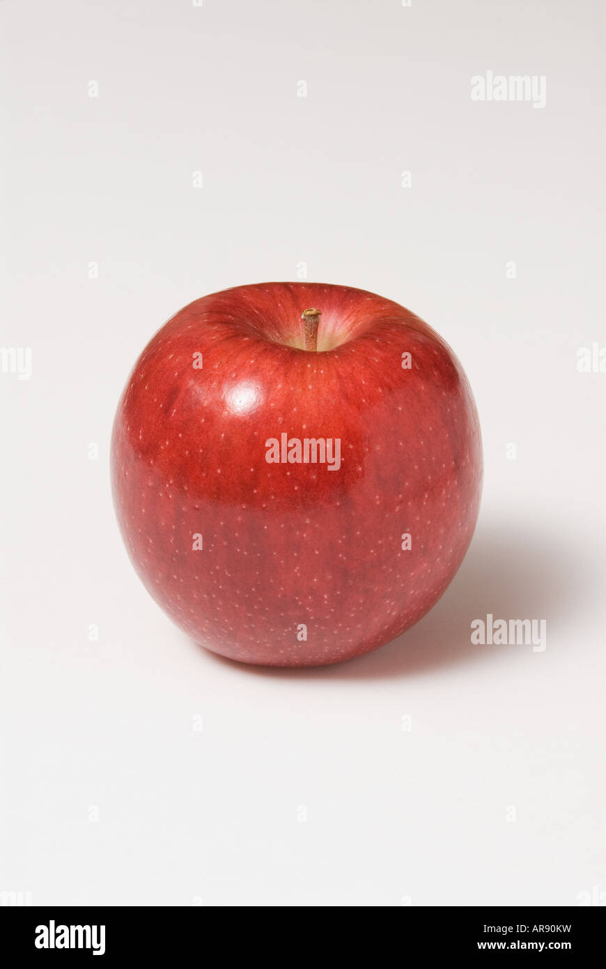 a single red apple on a white background Stock Photo - Alamy