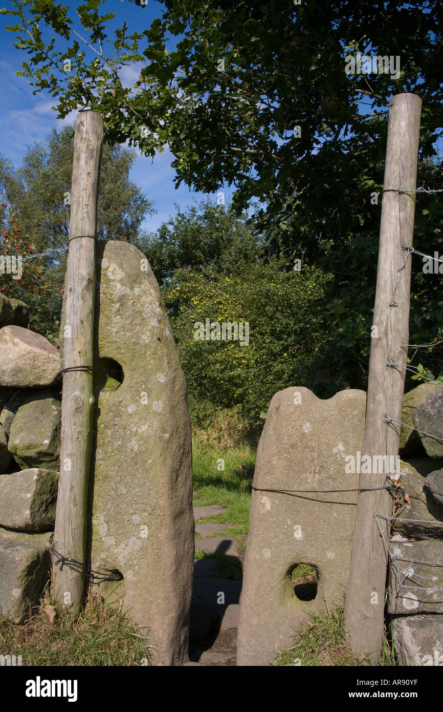 Traditional style farm gate near Froggatt Village Peak District ...