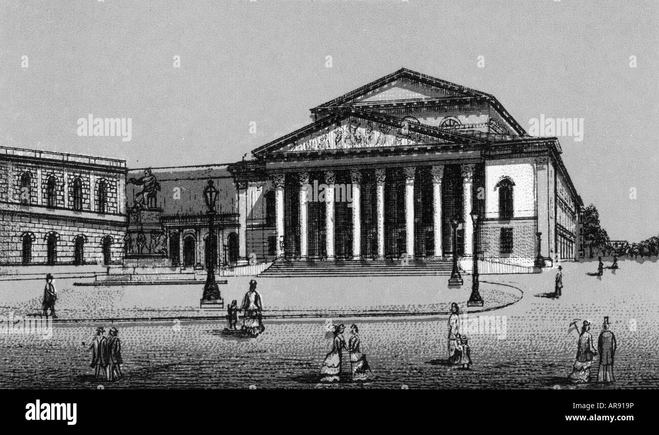 geography/travel, Germany, Munich, Max-Joseph-Platz with Opera, view ...