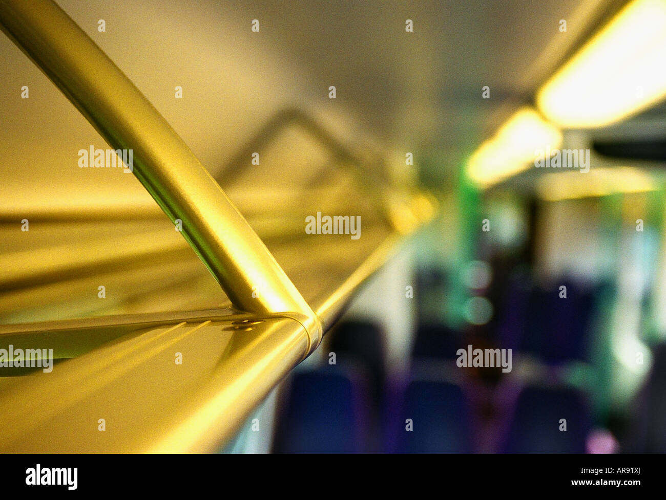 Close up of a luggage shelf on a passenger train Stock Photo - Alamy