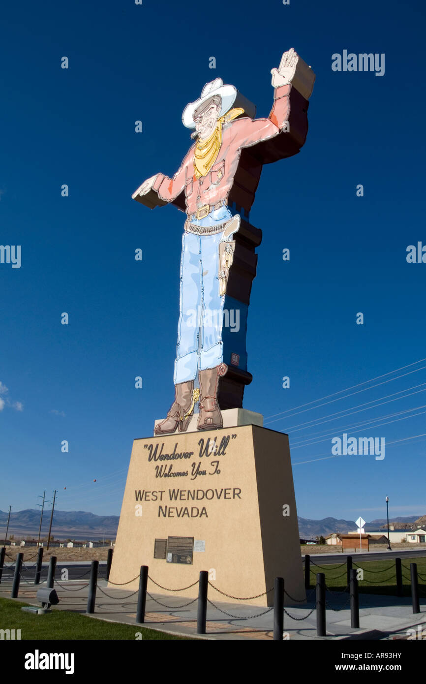 wendover will neon sign casino gambling city icon Stock Photo - Alamy