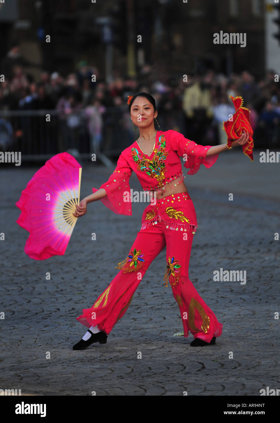 Fan Dancer 01, Chinese New Year Stock Photo - Alamy