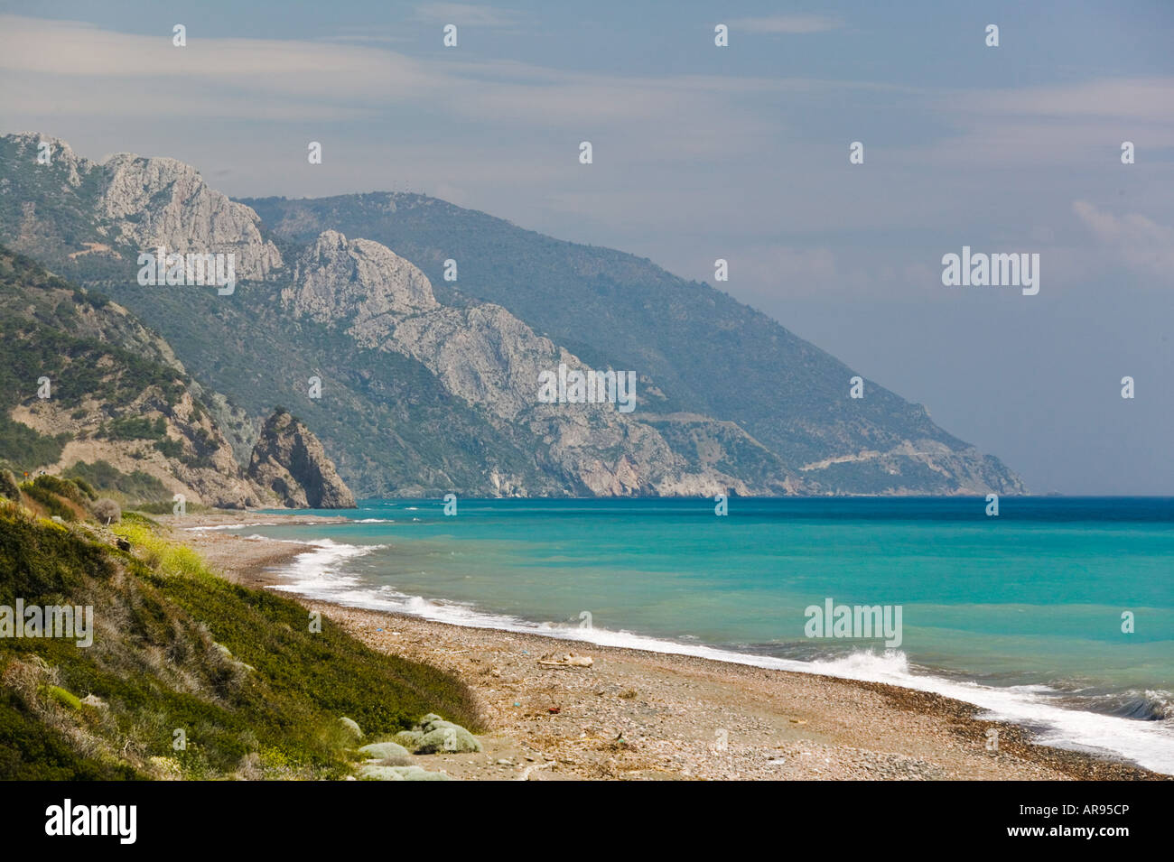 GREECE, Northeastern Aegean Islands, LESVOS (Mytilini), Vatera: View of ...
