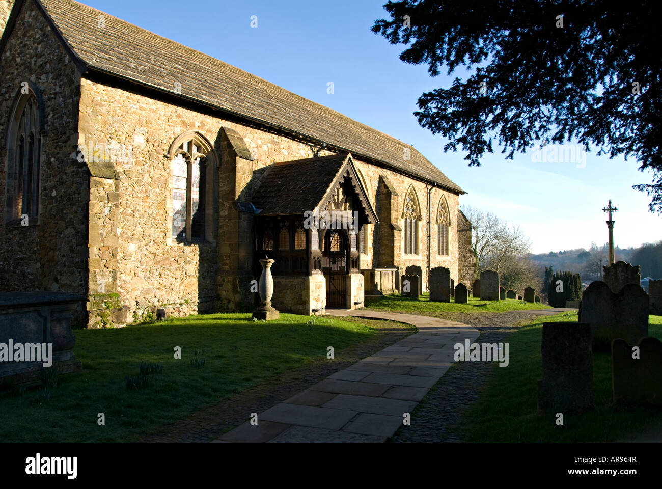 Early Morning View of St. Mary's Church, Westerham, Kent, England Stock ...
