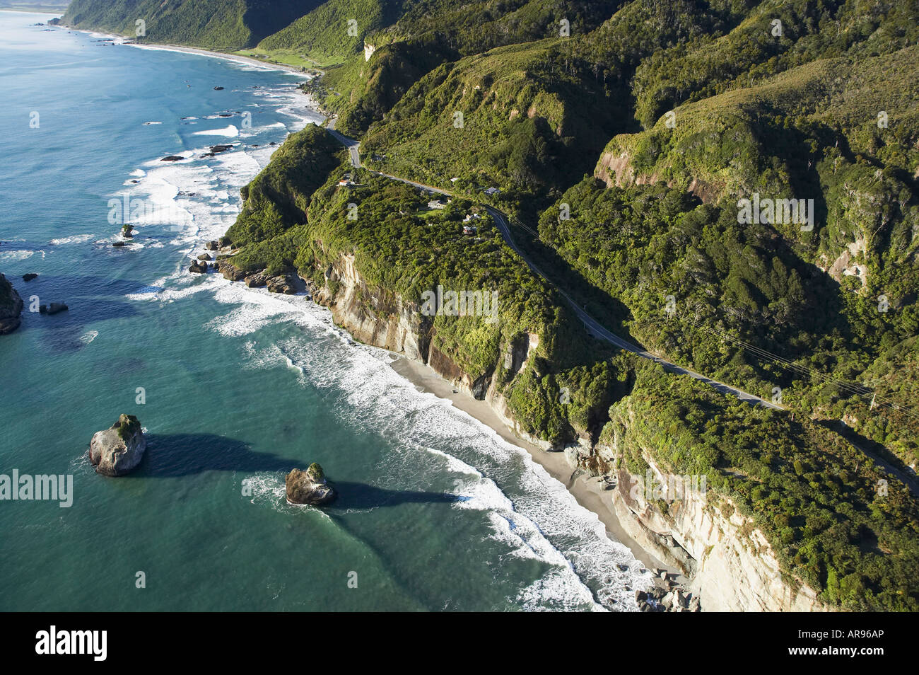 Twelve Mile Bluff and Motukiekie Rocks north of Greymouth West Coast ...