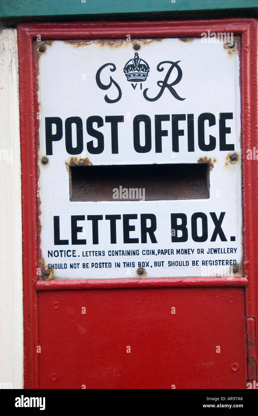 George VI 6th post office box Llanfyllin village north Powys February ...
