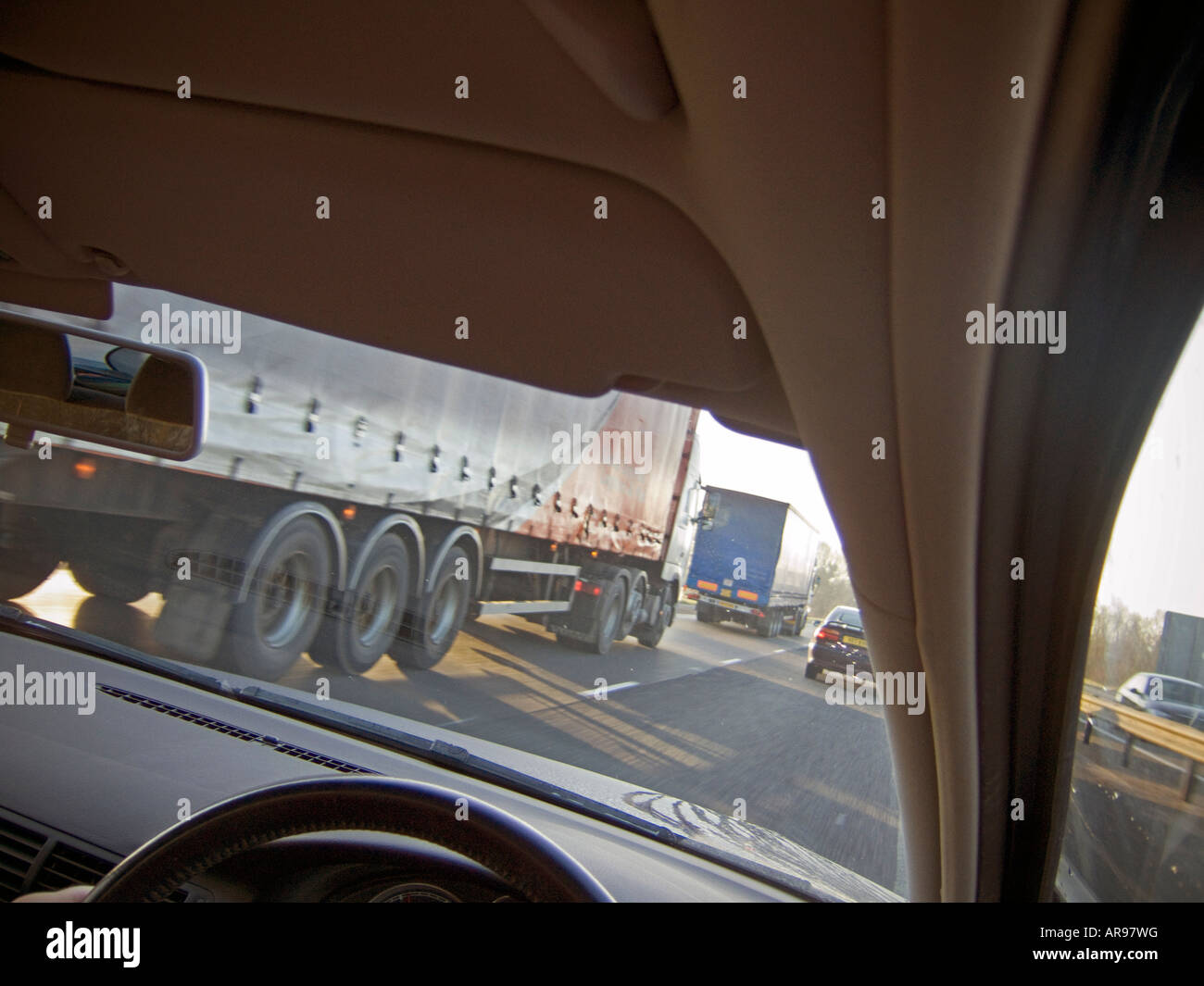 a lorry passing by on the motorway Stock Photo - Alamy