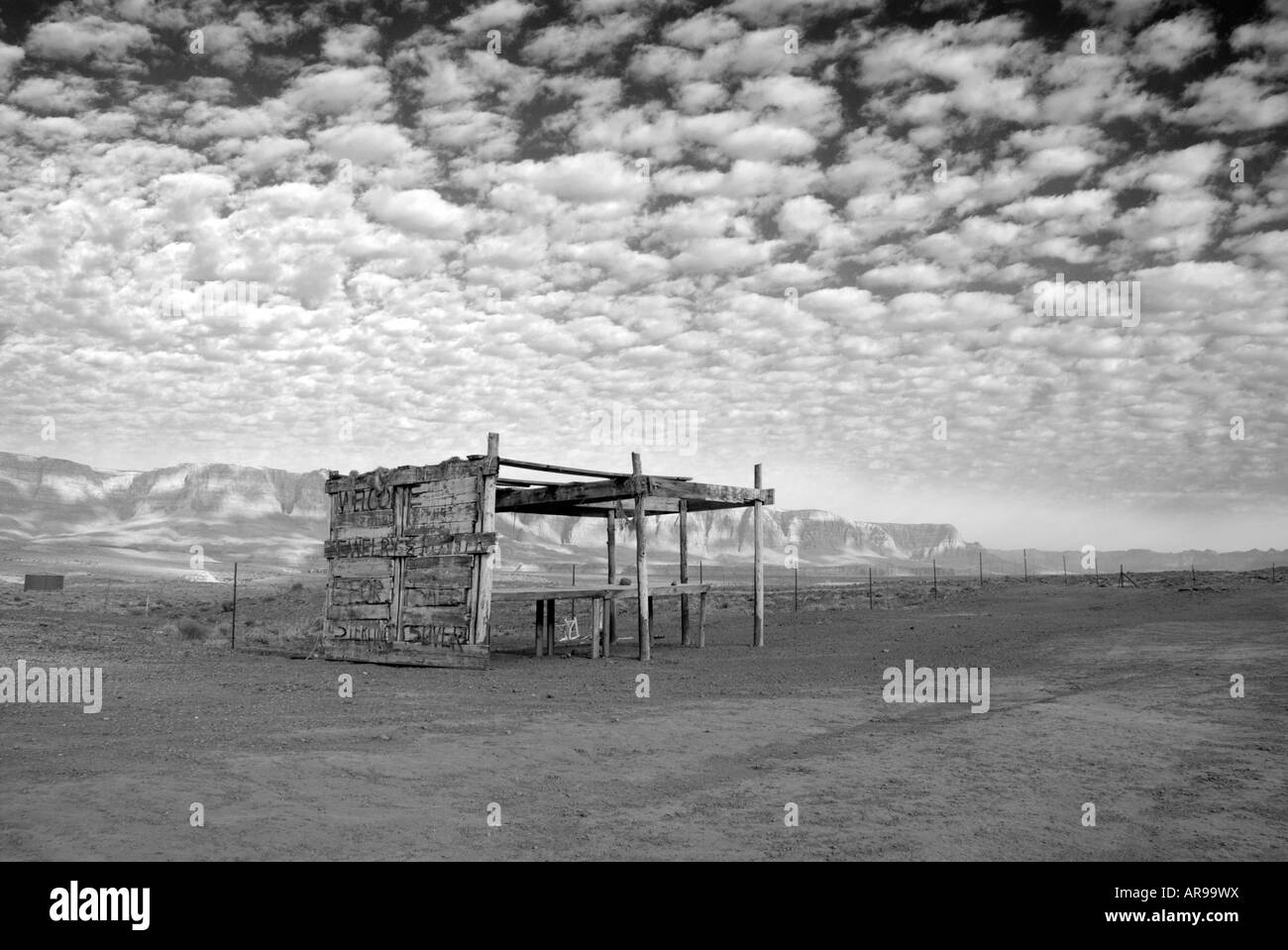 wide open space deserted desert nevada fruit stall Stock Photo - Alamy