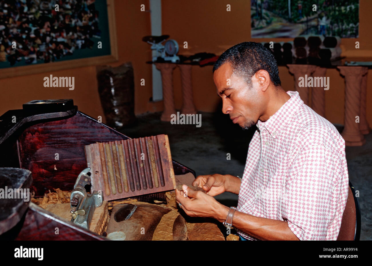 Cigar production Punta Cana Caribbean Dominican Republic Stock Photo ...