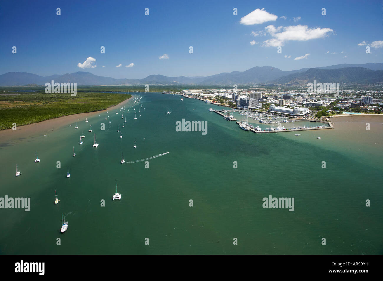 Trinity Inlet Cairns North Queensland Australia aerial Stock Photo - Alamy