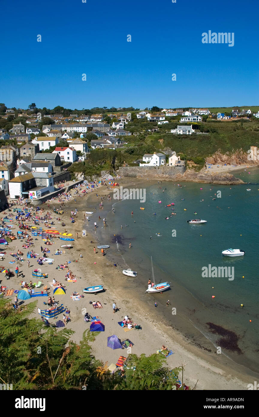 a view from high of the beach at gorran haven in cornwall,england Stock ...