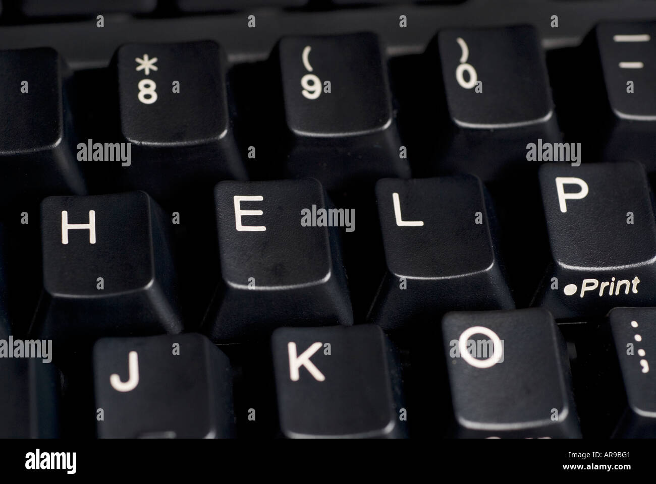 Image of the H E L P keys of a computer keyboard Stock Photo - Alamy