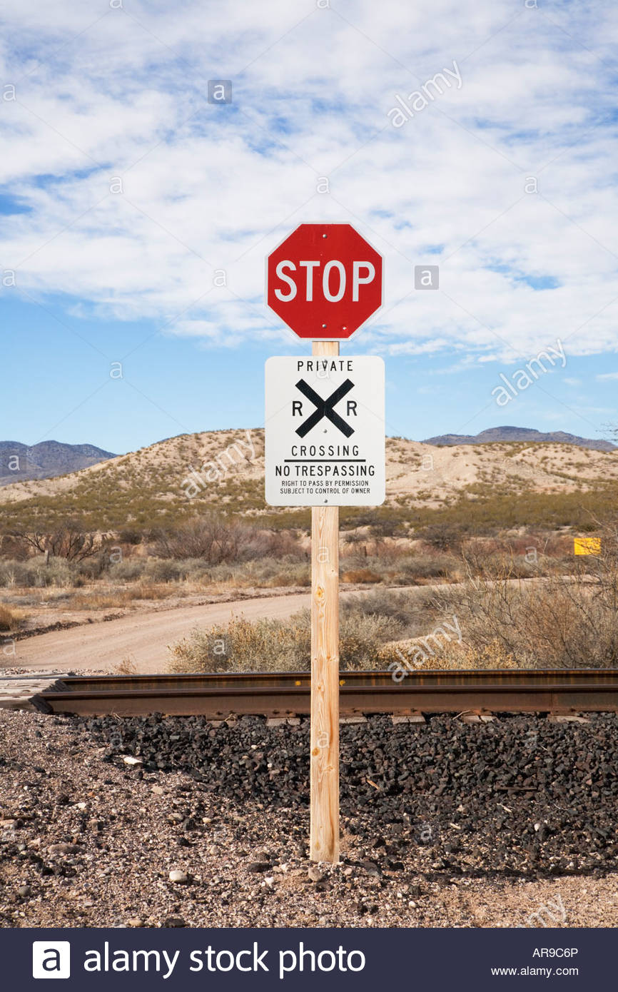 Highway Signs Stop Railroad Crossing Stock Photos & Highway Signs Stop ...