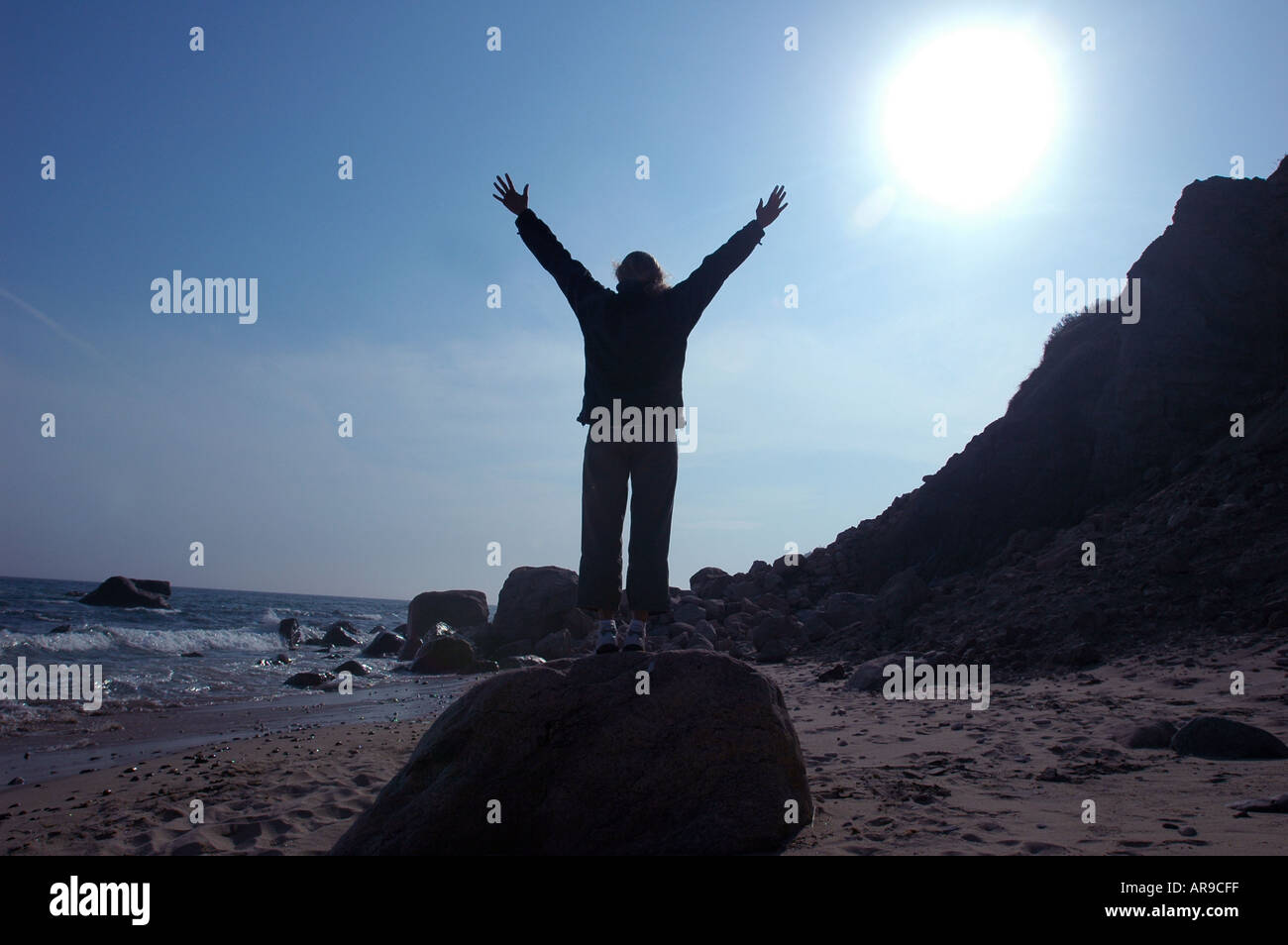Woman sun worshiping hi-res stock photography and images - Alamy