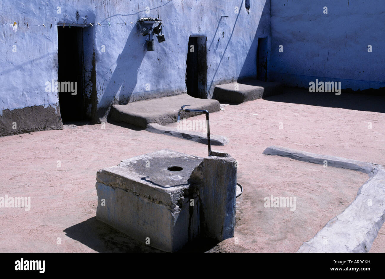 The courtyard and well in a Nubian house in the Nubian village near ...