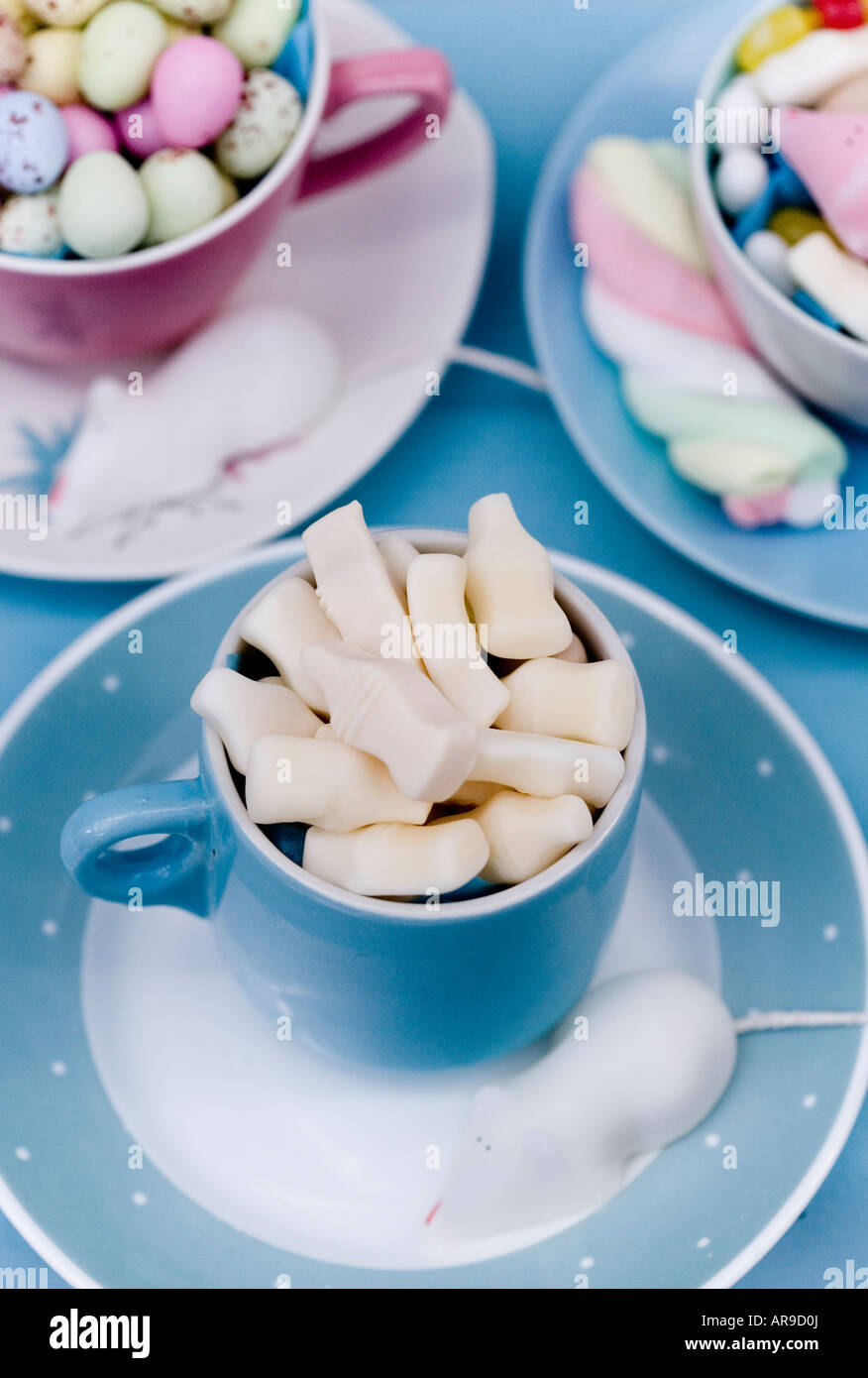 Assorted traditional sweets including; milk bottles, sugar coated eggs ...