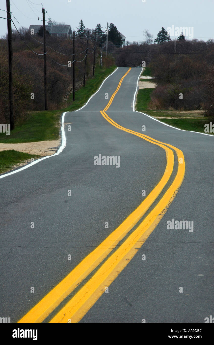 long road Block Island Rhode Island USA RI Stock Photo - Alamy