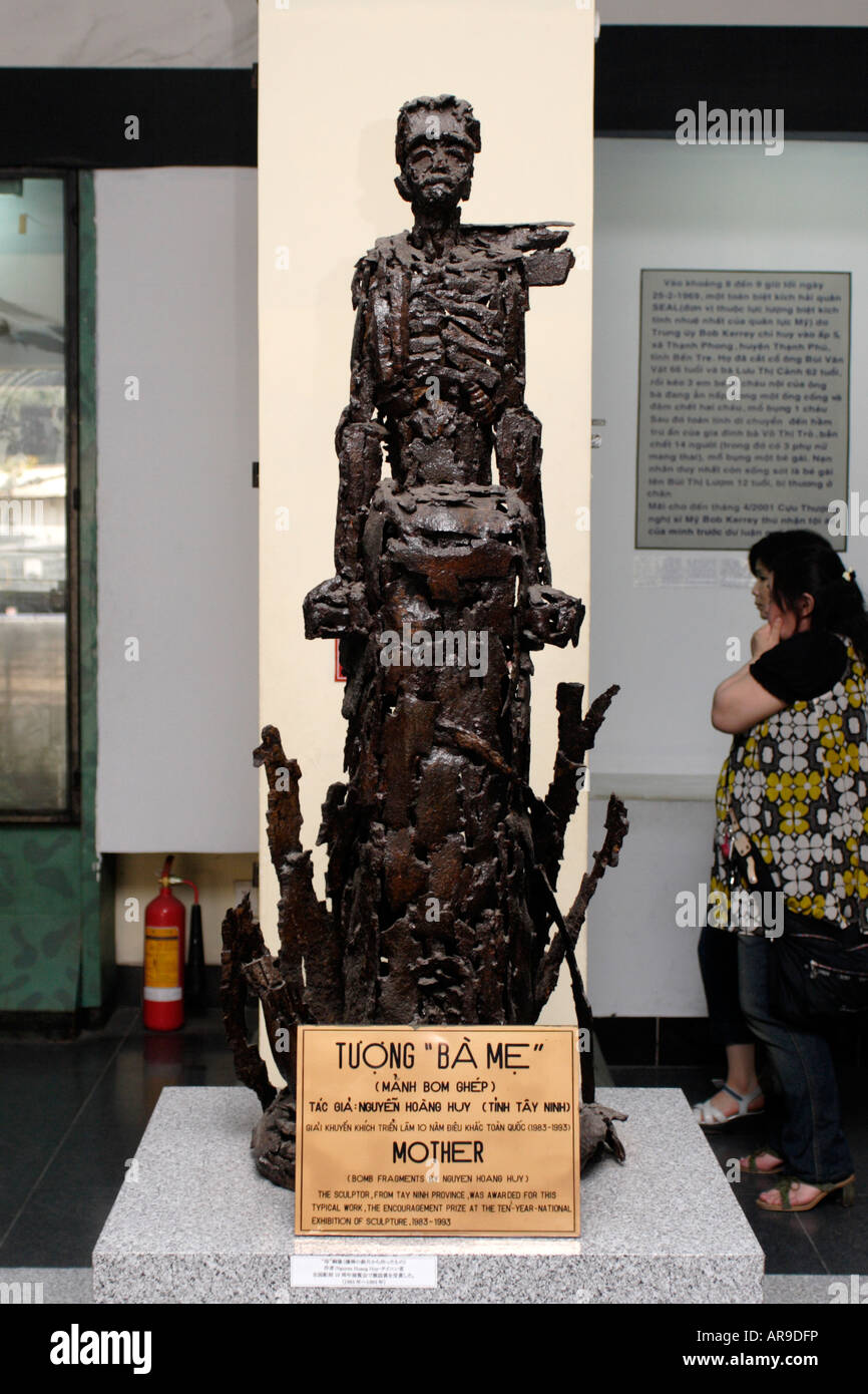 Mother - Sculpture made out of bomb fragments in War Remnants Museum in ...