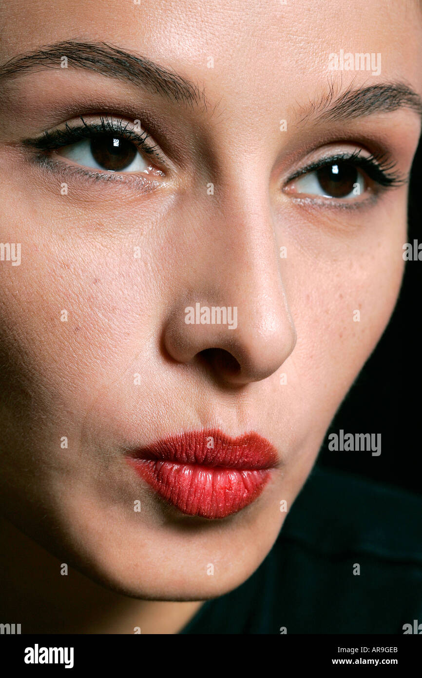 tempting alluring eye face woman female look makeup lipstick actress ...