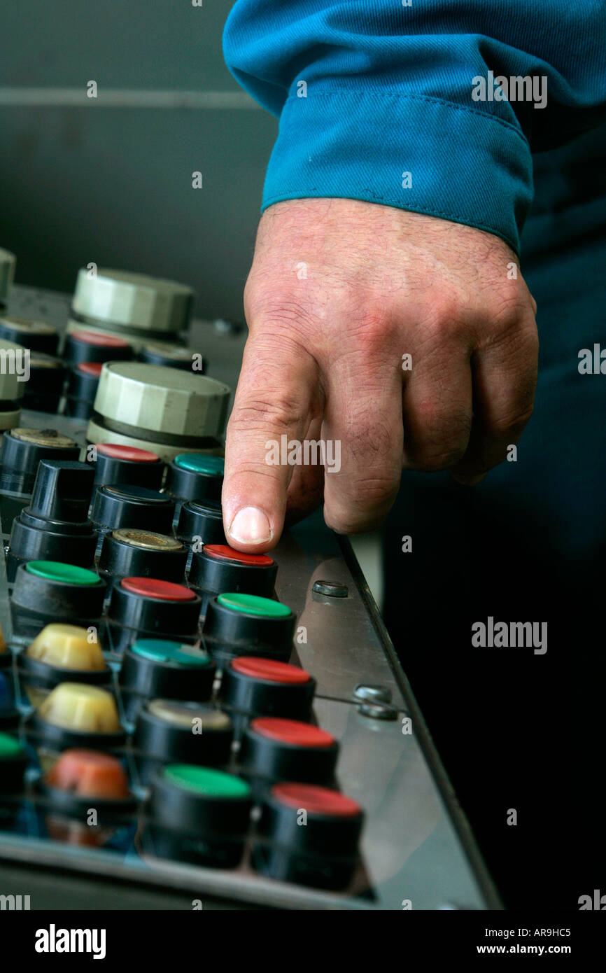 Finger hand press push button control panel desk board factory ...