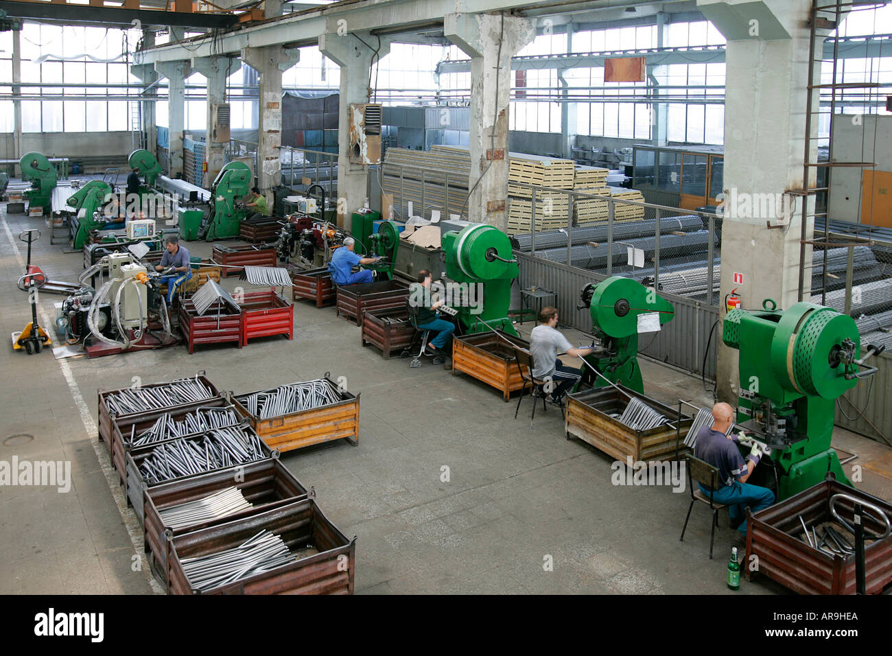 Sheet iron roll mill tube finisher burnished grind welding factory work ...