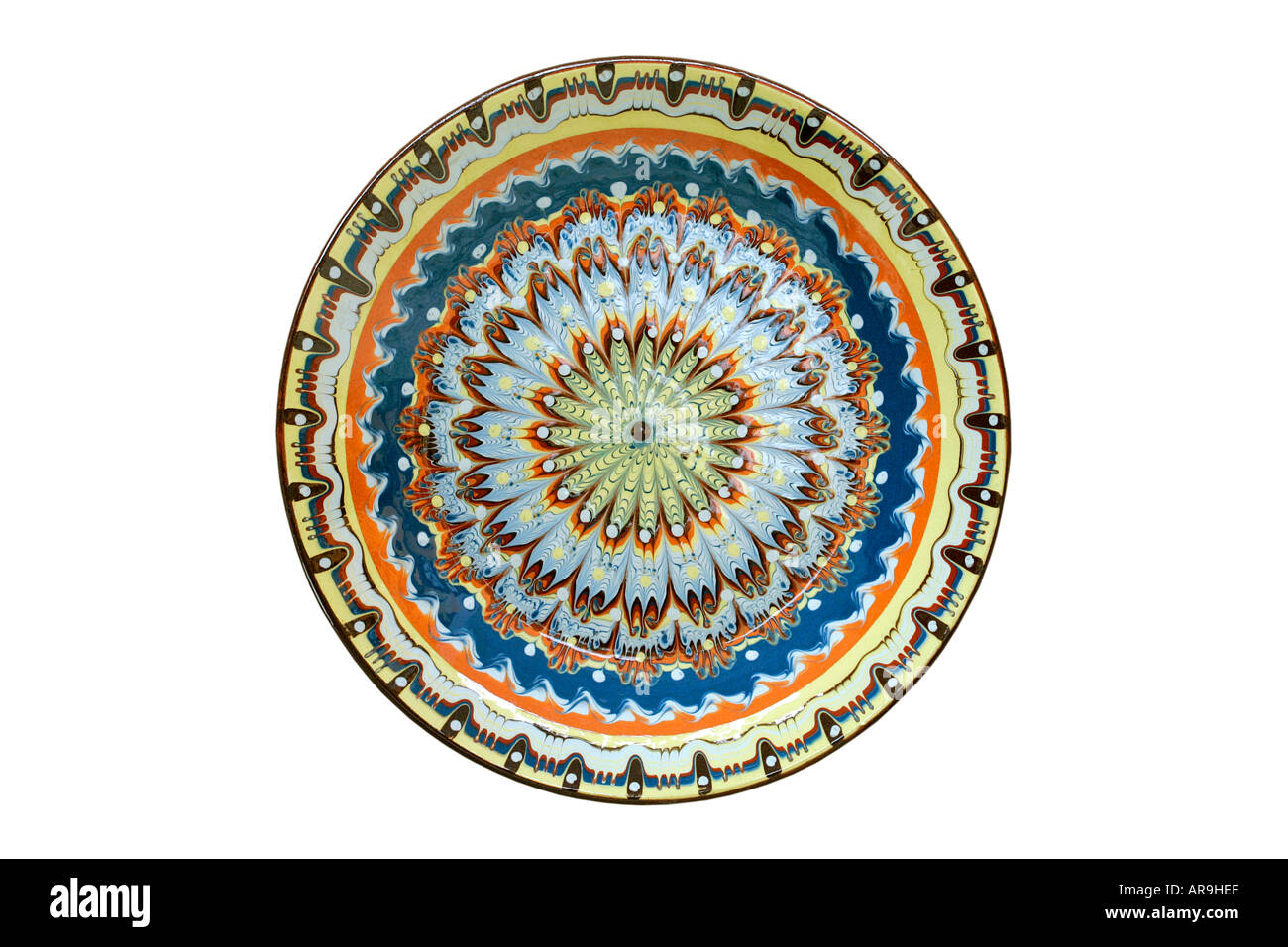 Potter traditional Bulgarian souvenir plate pottery slip glaze native ...