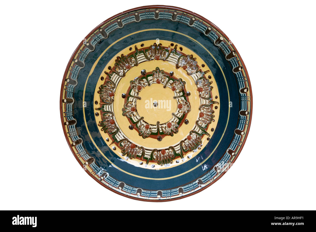 Potter traditional Bulgarian souvenir plate pottery slip glaze native ...