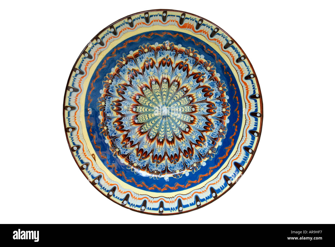 Potter traditional Bulgarian souvenir plate pottery slip glaze native ...