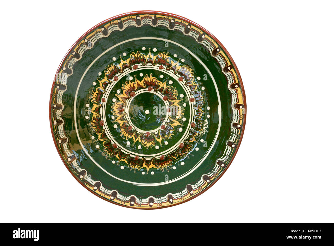 Potter traditional Bulgarian souvenir plate pottery slip glaze native ...