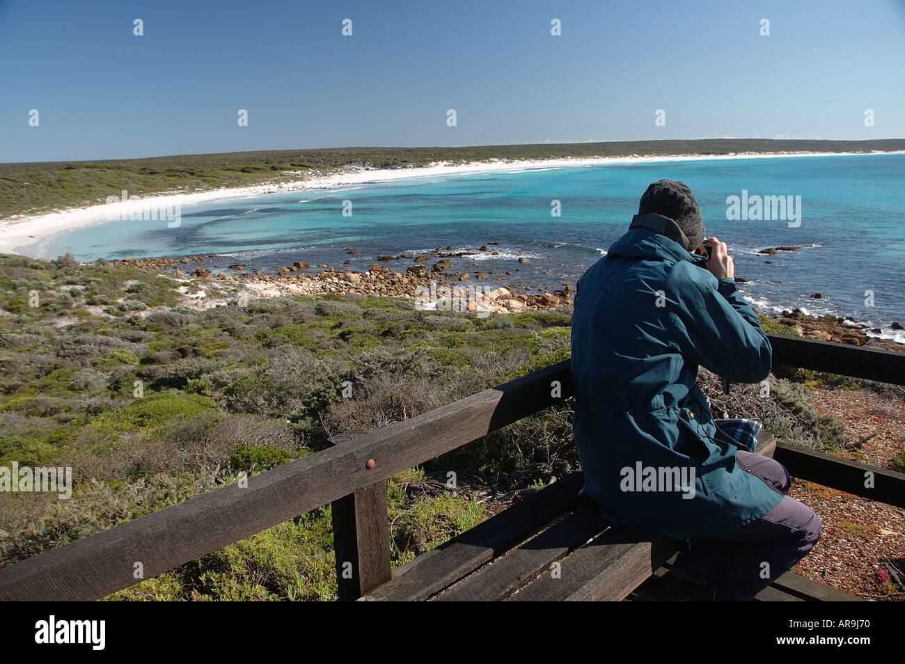 Ecotourist photographing beautiful morning at Point Ann Stock Photo - Alamy
