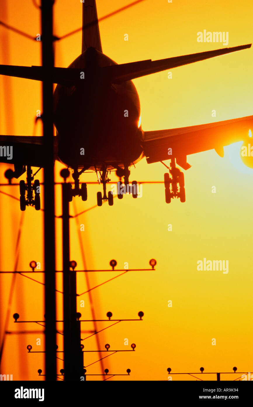 Boeing 747 jumbo jet airliner in the air with undercarriage down ...