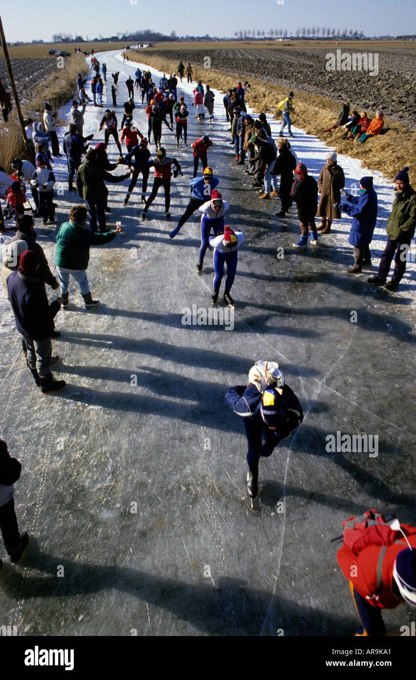 The Elfstedentocht 200 Kilometer, Kilometre, ice skating race along the ...