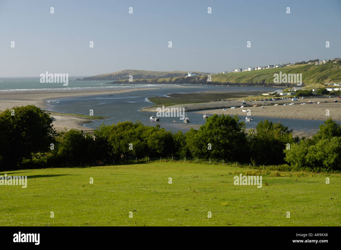 Teifi Estuary with Poppet Sands, Cardigan Island and Gwbert, West Wales ...