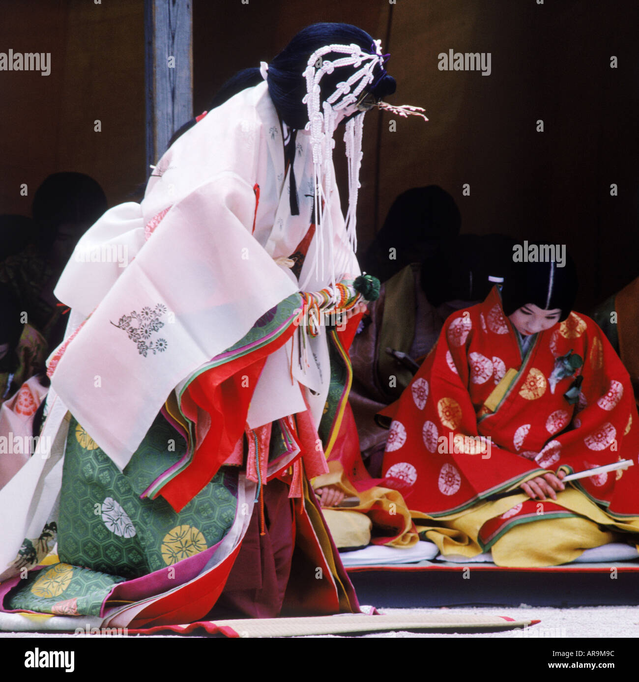 Traditional court ladies at Aoi Matsuri Festival in Kyoto. Japan Stock ...