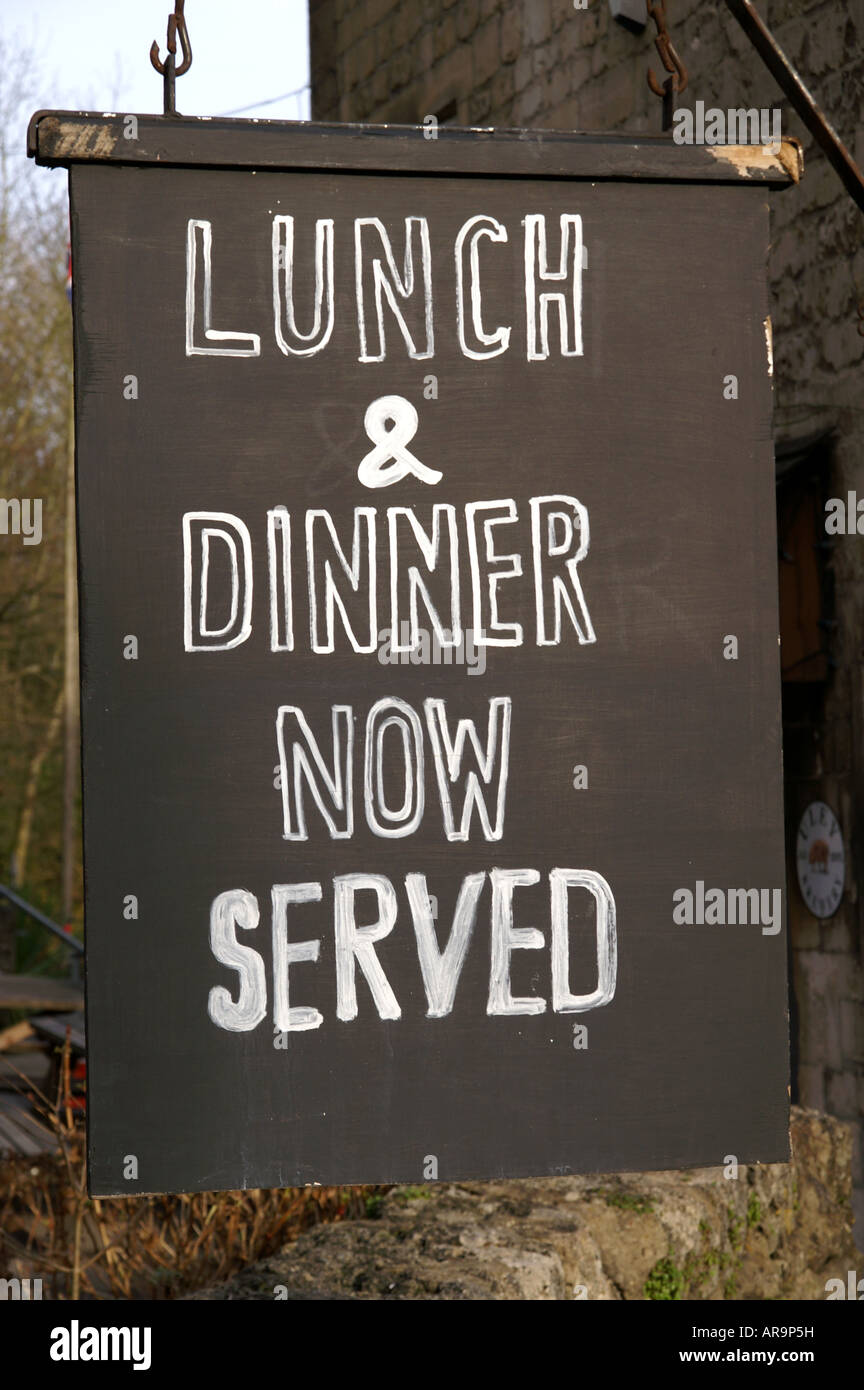 Lunch and Dinner Menu Blackboard Stock Photo - Alamy