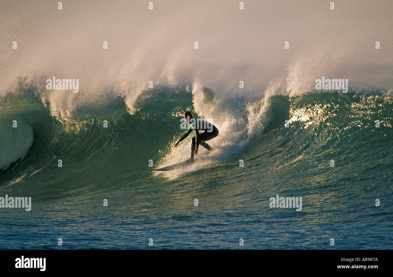 Surfing in Jersey Channel Islands Stock Photo - Alamy