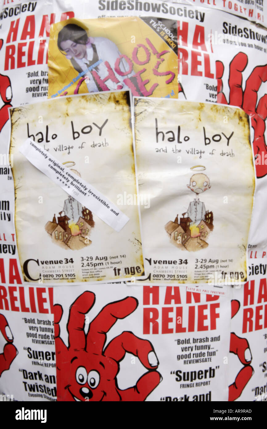 Posters promoting shows Stock Photo - Alamy