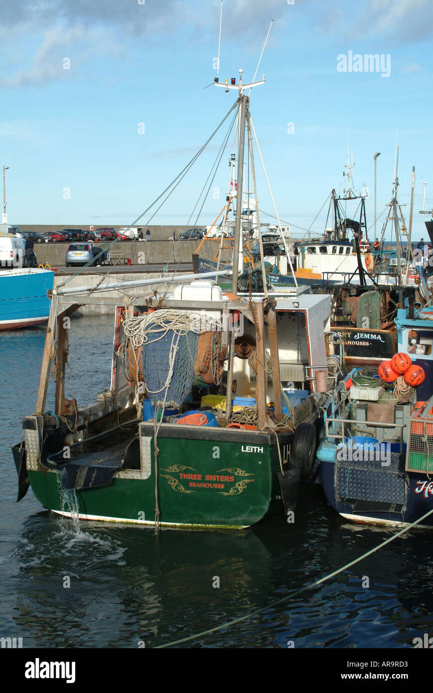 Fishing Boats and Leisure Craft at Seahouses Harbour Northumberland ...