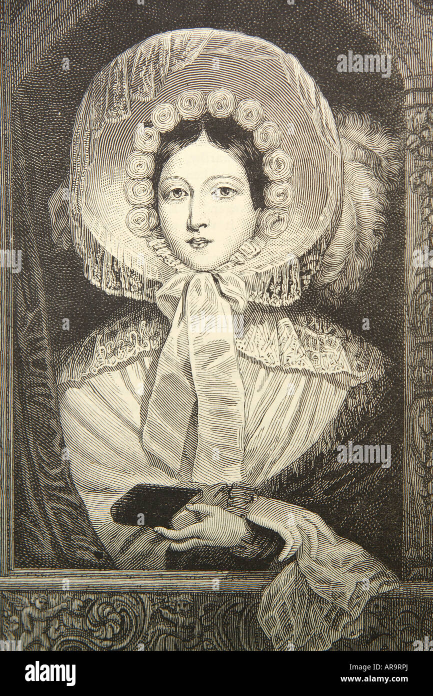 Queen Victoria shown at St Georges Chapel Windsor in 1846 published in ...