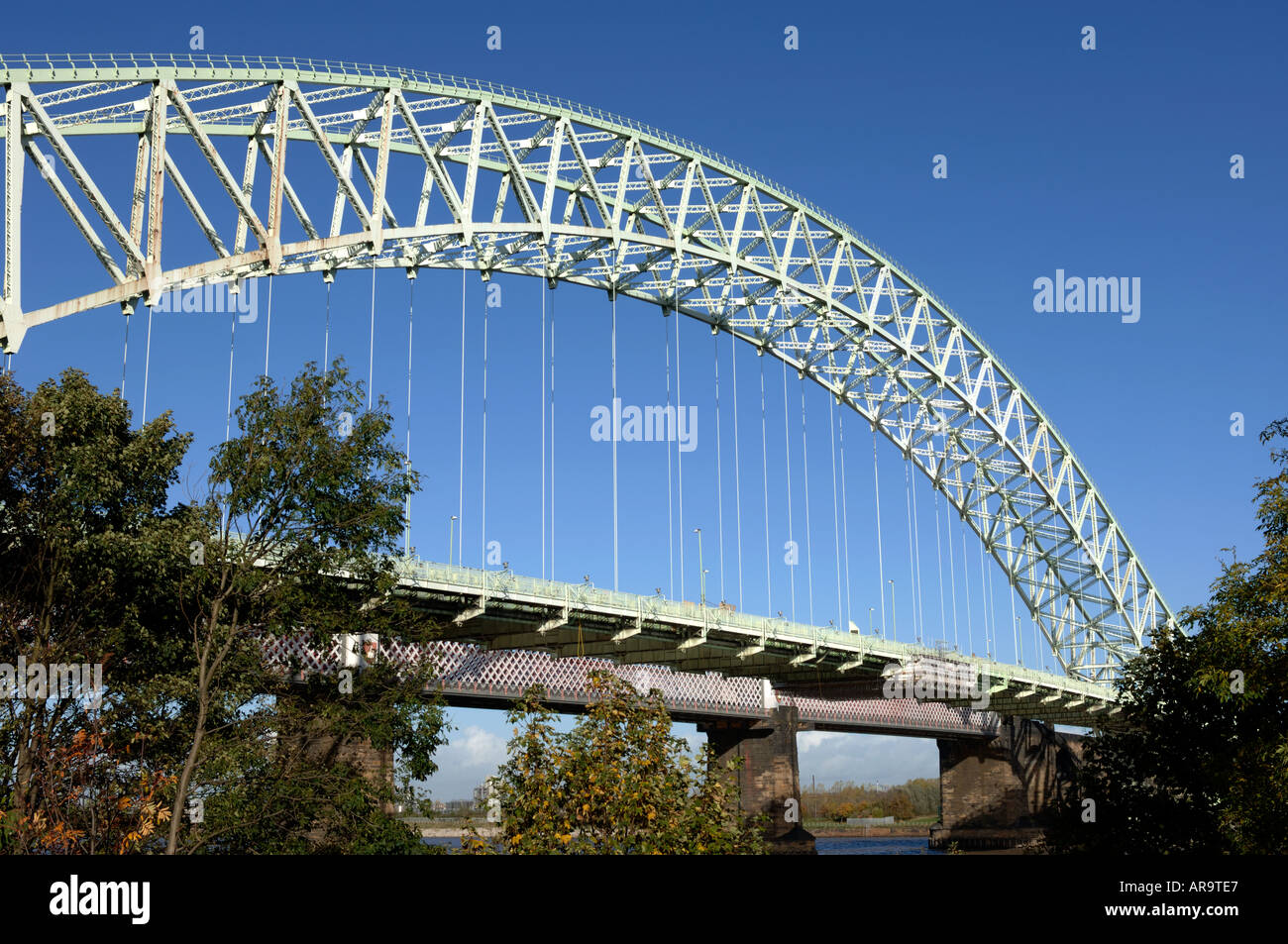 Runcorn suspension bridge Runcorn Cheshire England UK Stock Photo - Alamy
