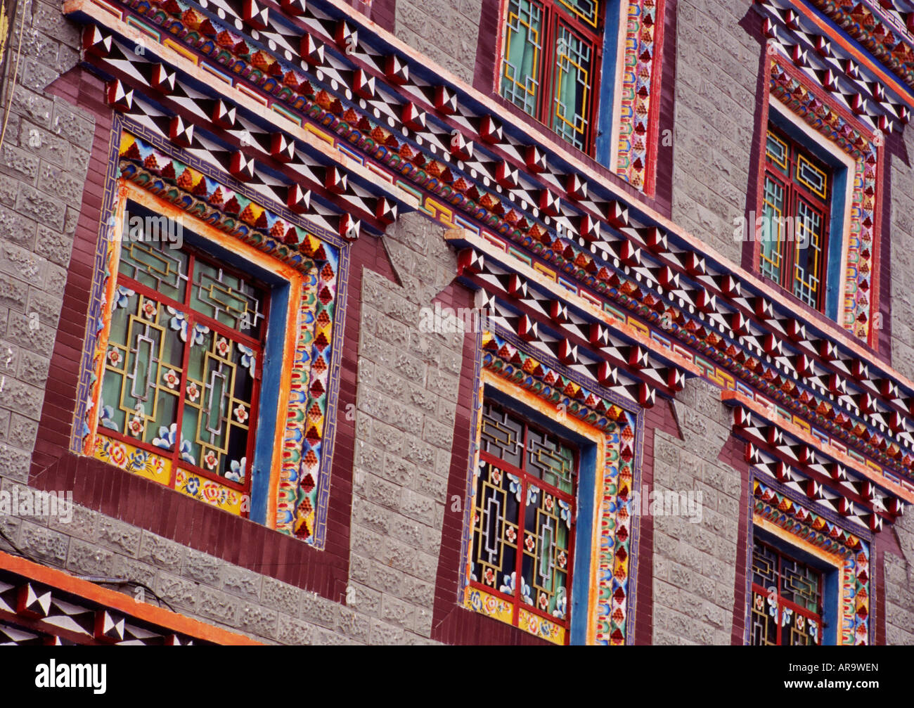 Decorated windows tibet hi-res stock photography and images - Alamy