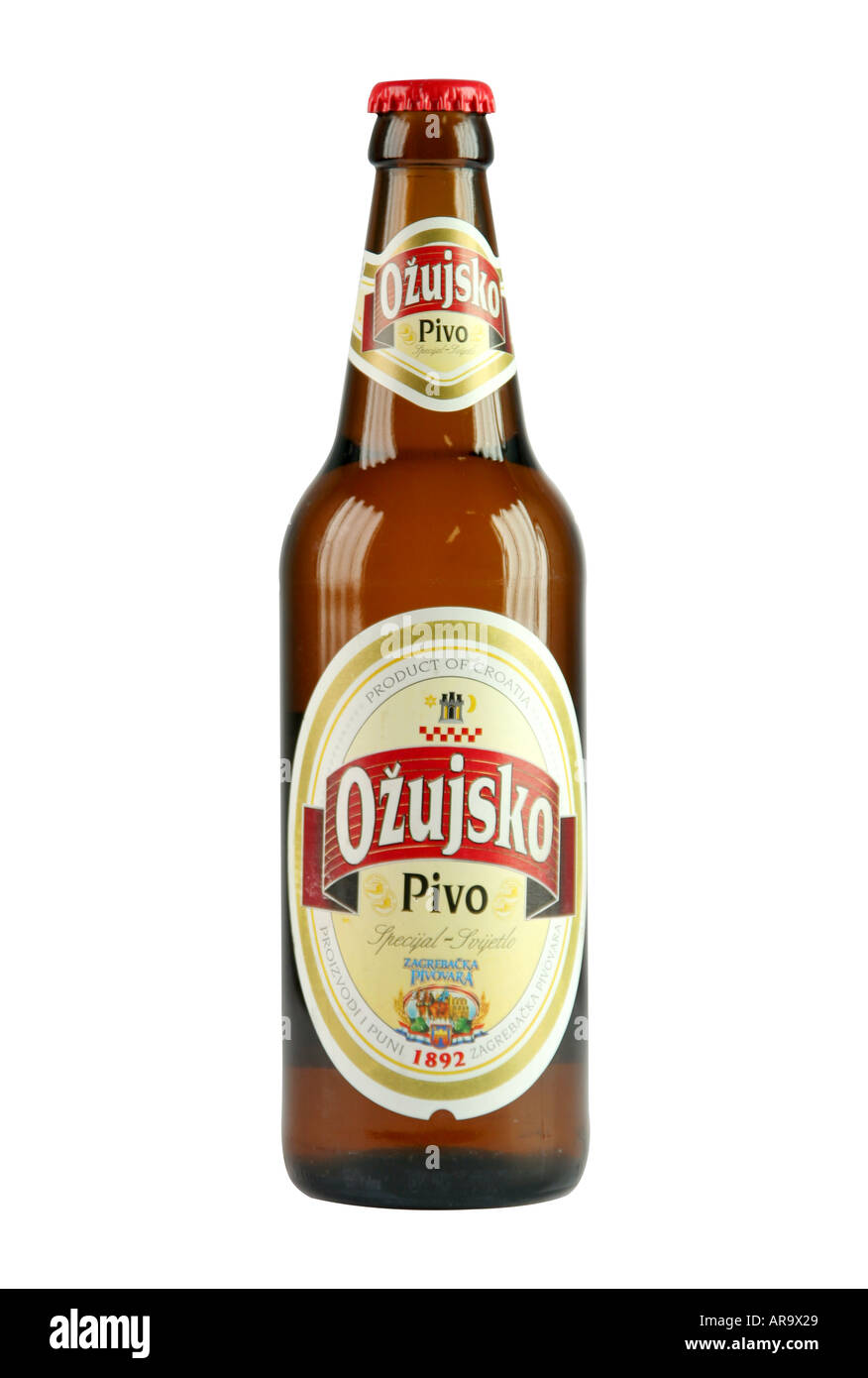 Ozujsko beer bottle on white Stock Photo - Alamy