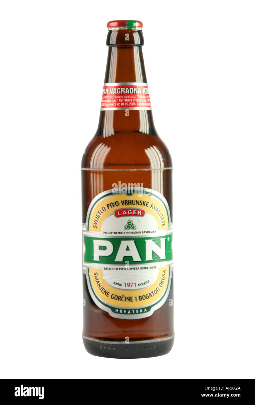 PAN beer bottle on white Stock Photo - Alamy
