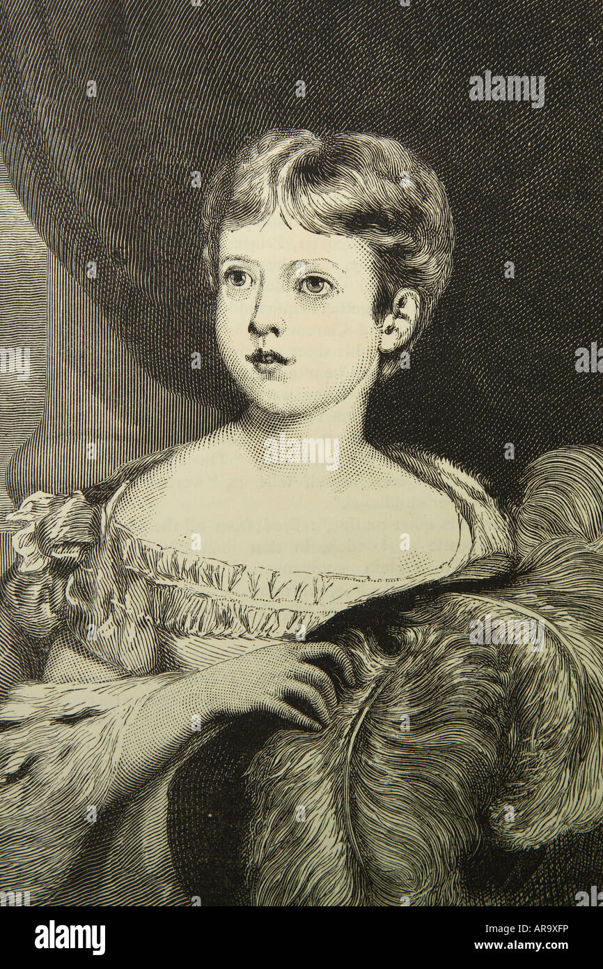Queen Victoria as a young child aged 10 year old published in 1880 ...