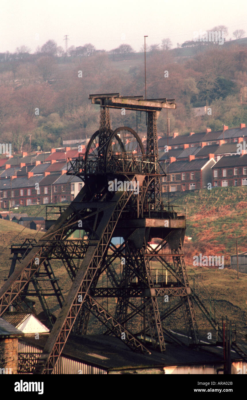 UK Wales The South Wales Valleys Lewis Merthyr Colliery and Pit Head ...