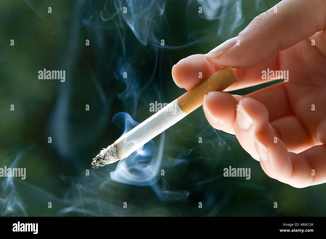 Lit Cigarette With Smoke