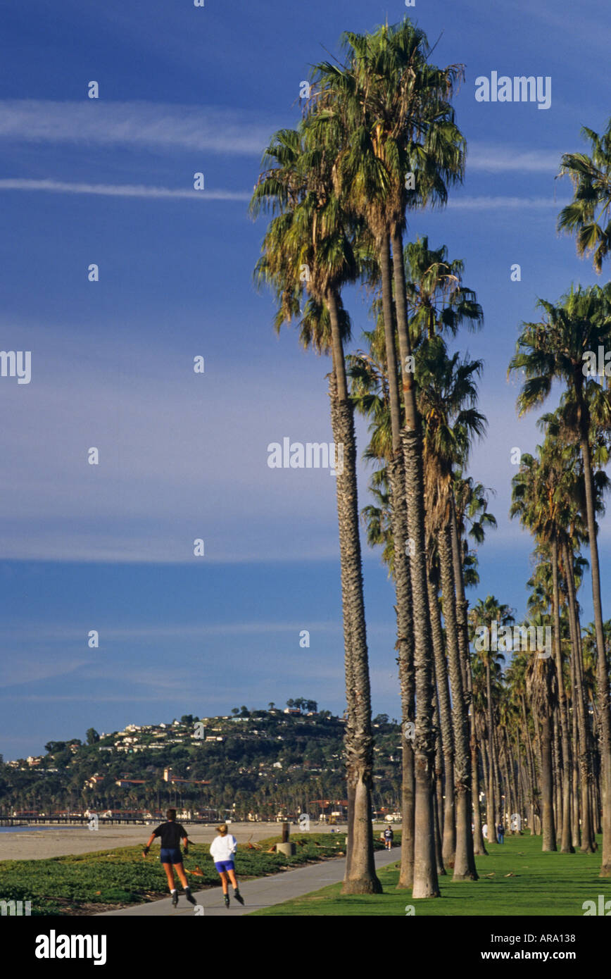 California Santa Barbara skaters on coastal path Stock Photo - Alamy