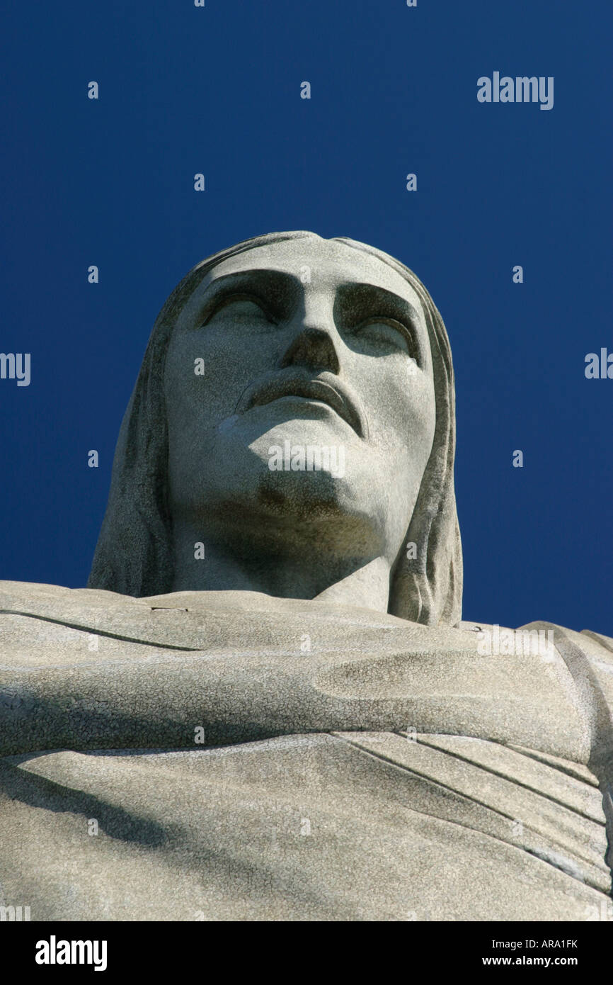Face Of Christ the Redeemer, Cristo Redentor, Corcovado, Brazil Stock ...